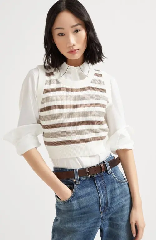 Brunello Cucinelli Knit Top With Monili
