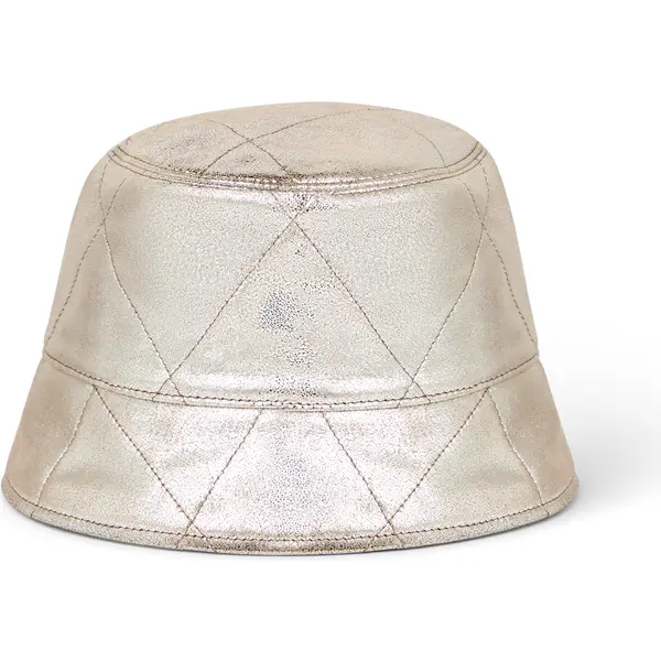 Brunello Cucinelli Lamé Nappa Bucket Hat - Silver