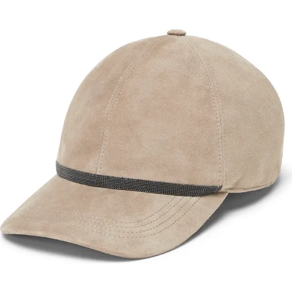 Brunello Cucinelli Baseball Cap With Monili - Beige