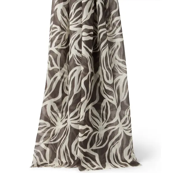 Brunello Cucinelli Flower Print Scarf - Cocoa