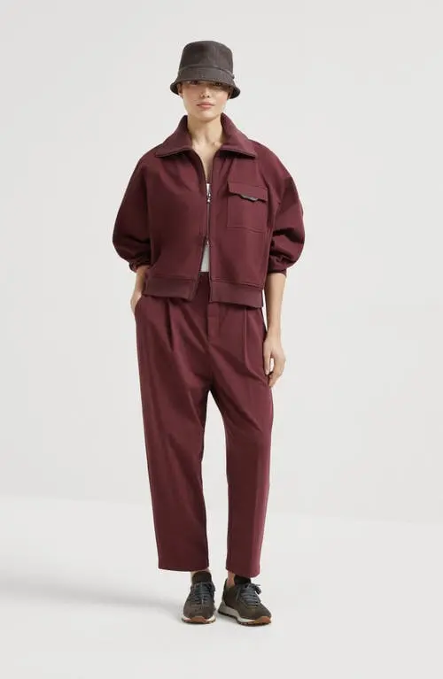 Brunello Cucinelli Cropped French Terry Trousers - Amaranth
