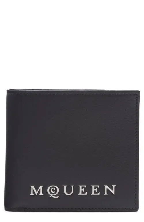 Alexander McQueen Logo Leather Bifold Wallet - Black/ Bone
