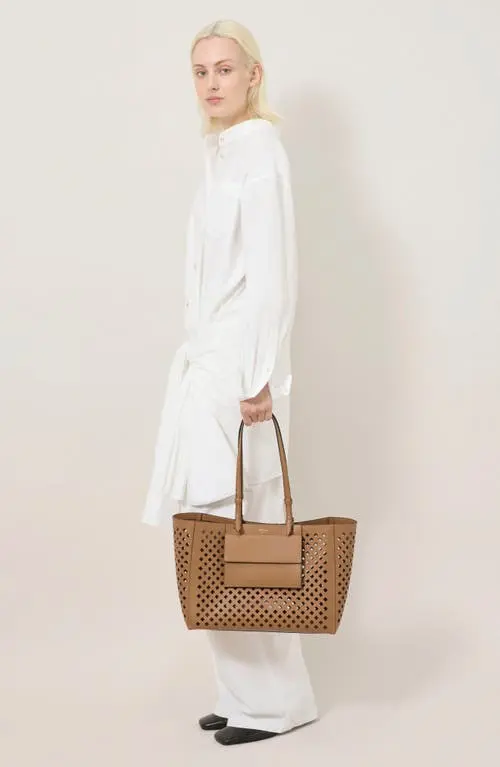 Mulberry Perforated Leather Tote - Toffee