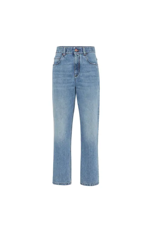 Brunello Cucinelli Retro Five-pocket Trousers - Light Denim