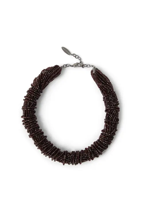Brunello Cucinelli Vetro And Silver Choker - Chocolate
