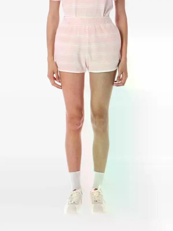 SPORTY & RICH Terry Striped Shorts - Pink