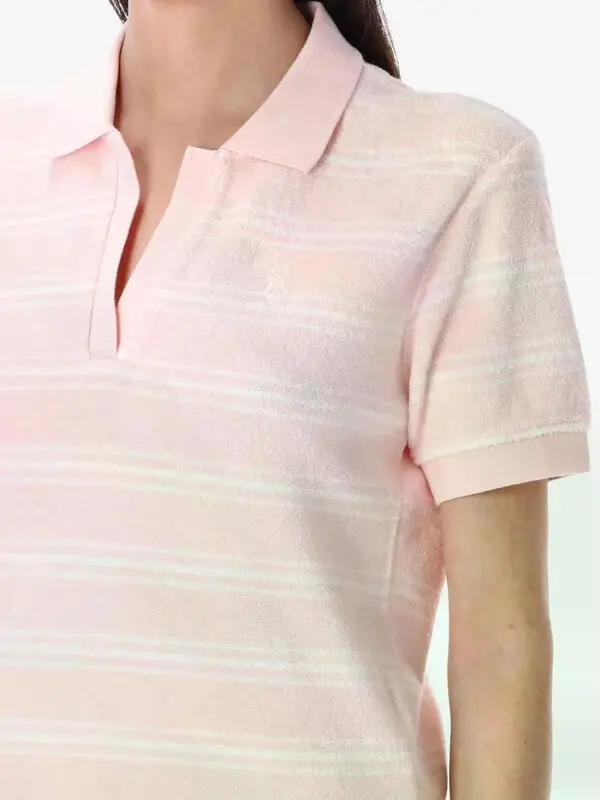 SPORTY & RICH Striped Short Sleeve Top - Pink
