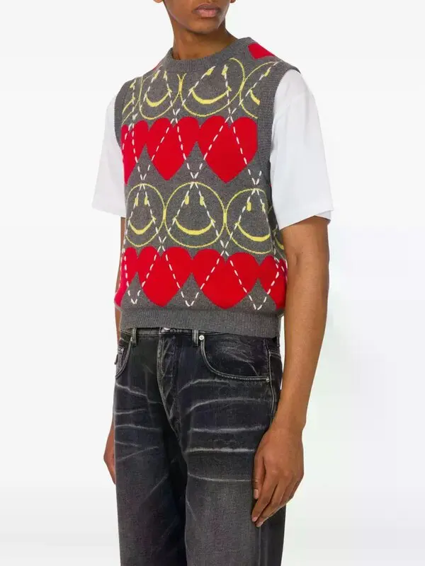 Moschino X Smiley® Heart-intarsia Vest