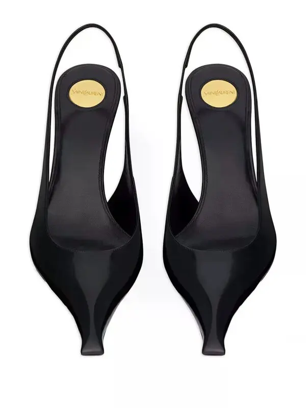 Saint Laurent Slingback Wedge Pumps - Black