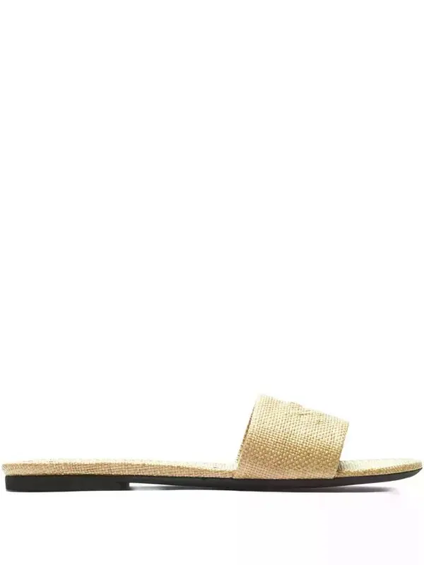 N°21 Logo-embossed Raffia Sandals - Neutrals