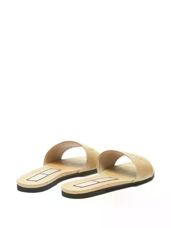 N°21 Logo-embossed Raffia Sandals - Neutrals