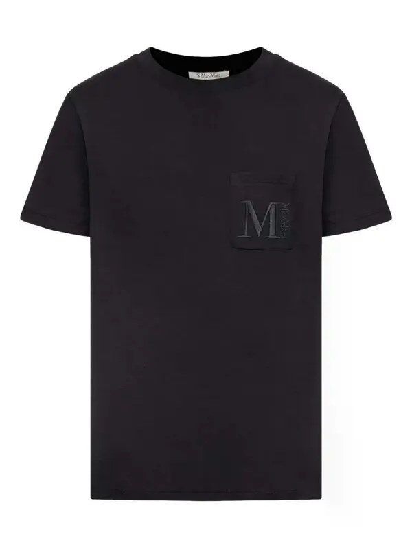 Max Mara Logo-embroidered T-shirt - Black