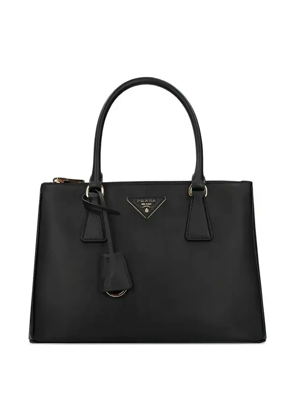 Prada Top-handle Logo-plaque Tote Bag - Black