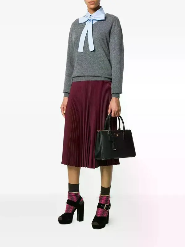 Prada Top-handle Logo-plaque Tote Bag - Black