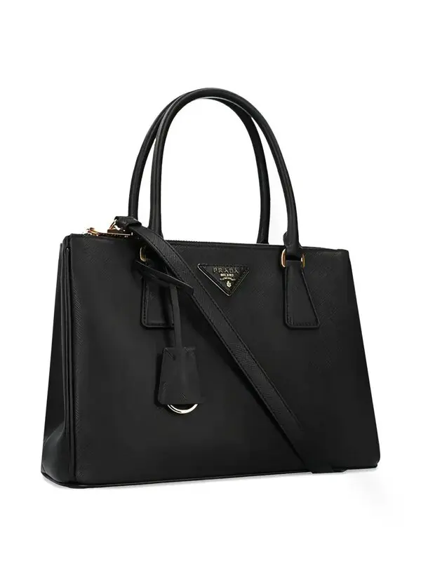 Prada Top-handle Logo-plaque Tote Bag - Black