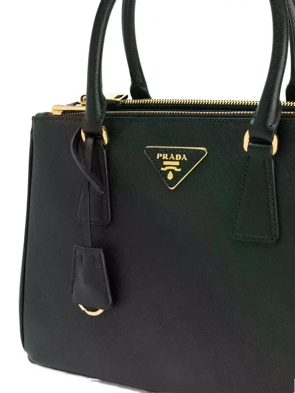 Prada Top-handle Logo-plaque Tote Bag - Black