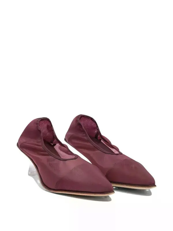 Studio Amelia 50mm Kitten-heel Mesh Pumps - Red