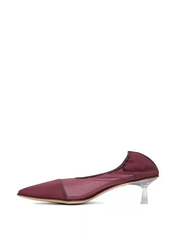 Studio Amelia 50mm Kitten-heel Mesh Pumps - Red