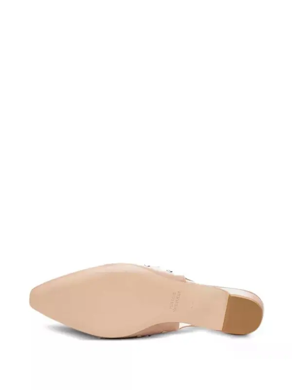 POCHE PARIS Stud-embellished Slingback Pumps - Neutrals