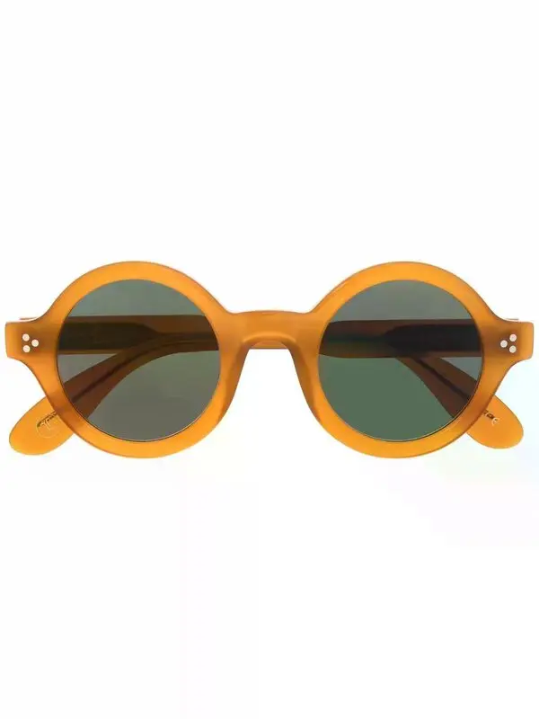 LESCA Round Frame Sunglasses - Brown