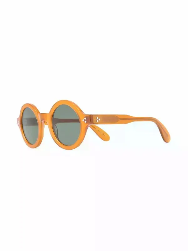 LESCA Round Frame Sunglasses - Brown