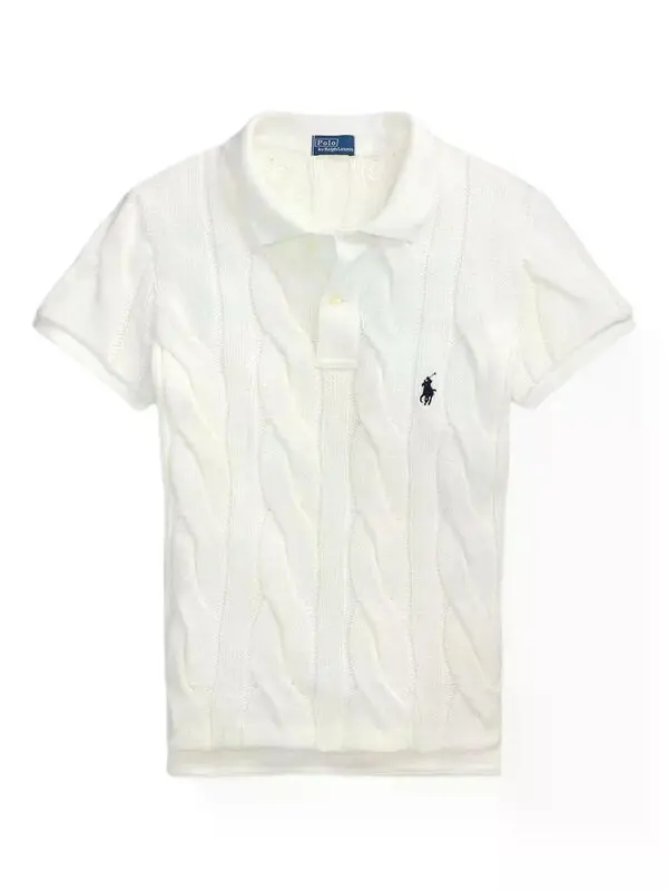 Polo Ralph Lauren Cable-knit Polo Top - White