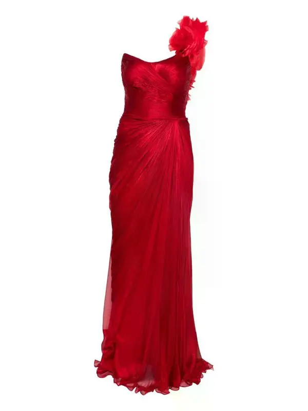 IRIS SERBAN Haziel Rose-embellished Silk Dress