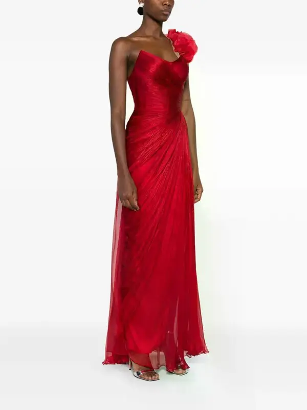 IRIS SERBAN Haziel Rose-embellished Silk Dress