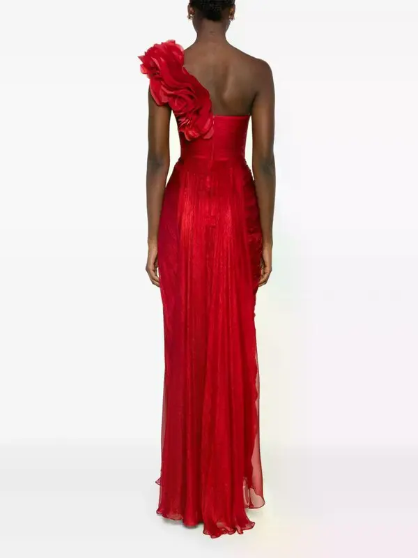 IRIS SERBAN Haziel Rose-embellished Silk Dress