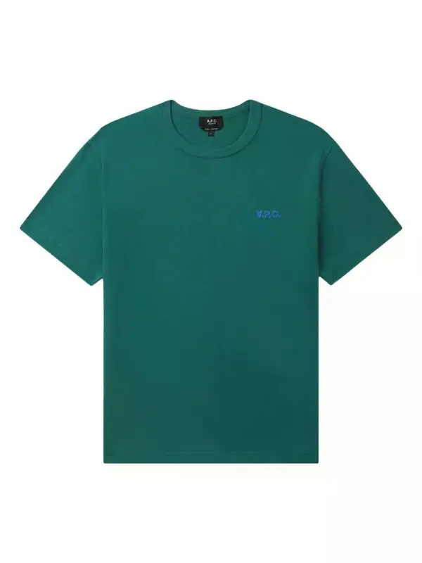 A.p.c. Logo Embroidered Cotton T-shirt - Green