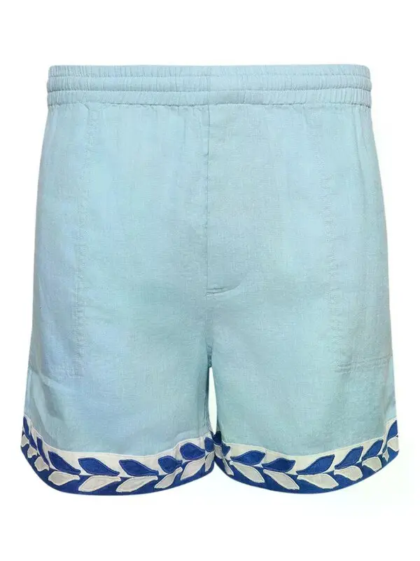 BODE Linen Seedling Stripe Shorts