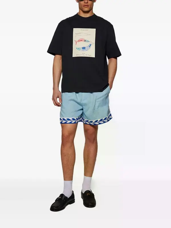 BODE Linen Seedling Stripe Shorts