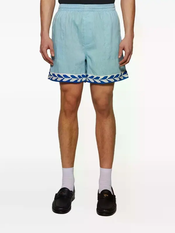 BODE Linen Seedling Stripe Shorts