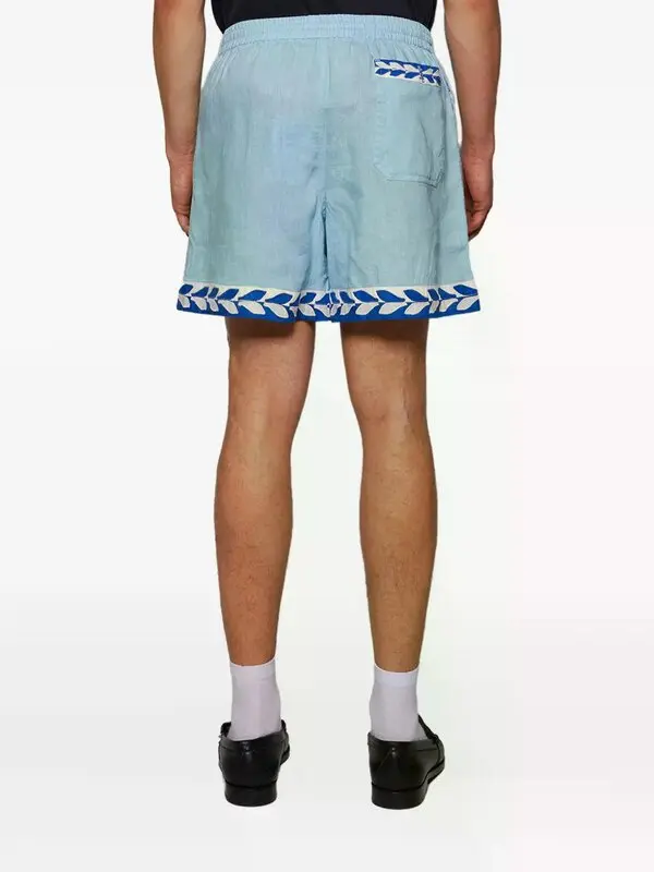 BODE Linen Seedling Stripe Shorts