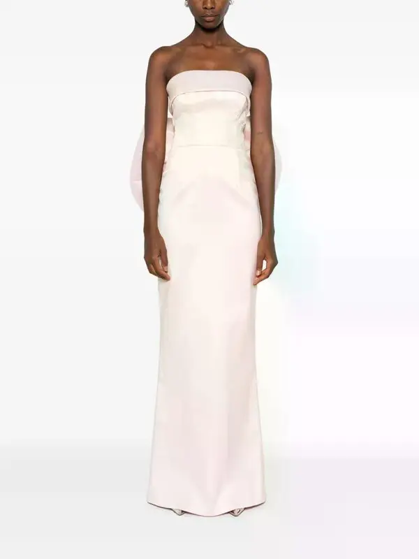 SILK LOVE & LACE Off-shoulder Puff-sleeve Gown