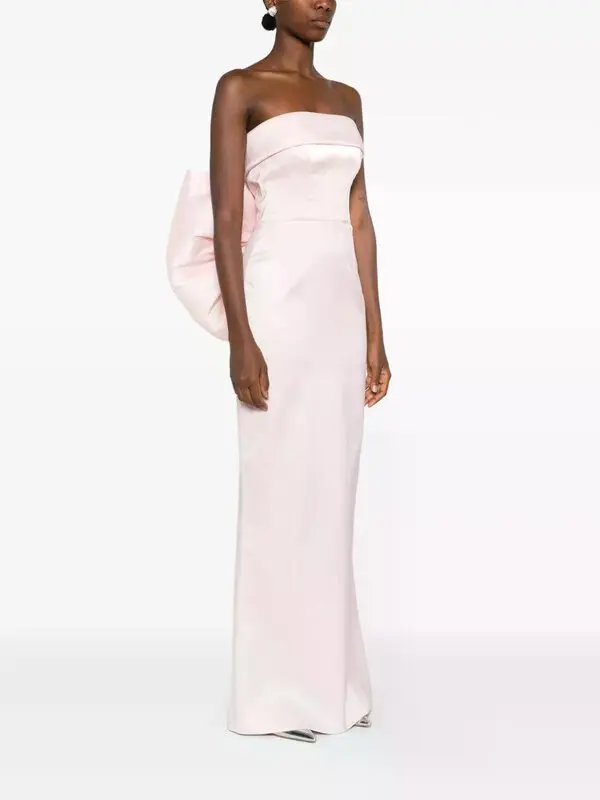SILK LOVE & LACE Off-shoulder Puff-sleeve Gown