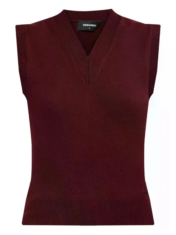 Dsquared2 V-neck Sleeveless Wool Top