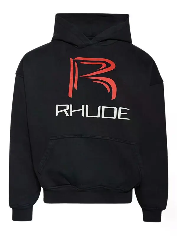 Rhude Logo-print Hoodie - Black