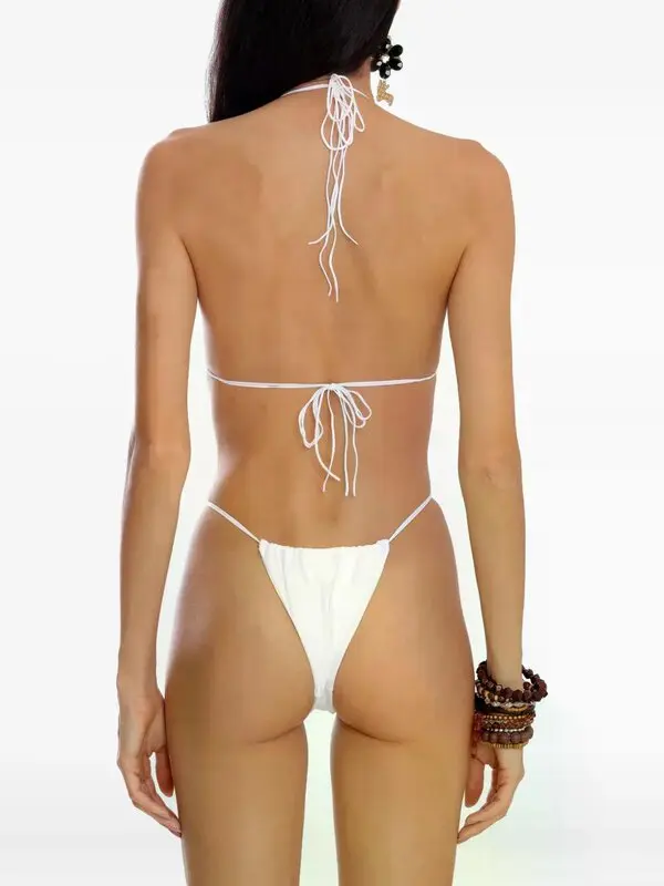 AMIR SLAMA Tie-fastening Triangle Bikini Set - White
