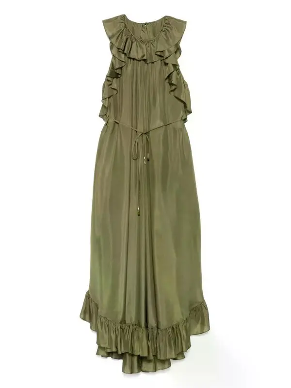 Zimmermann Cascadian Ruffle-trim Midi Dress - Green