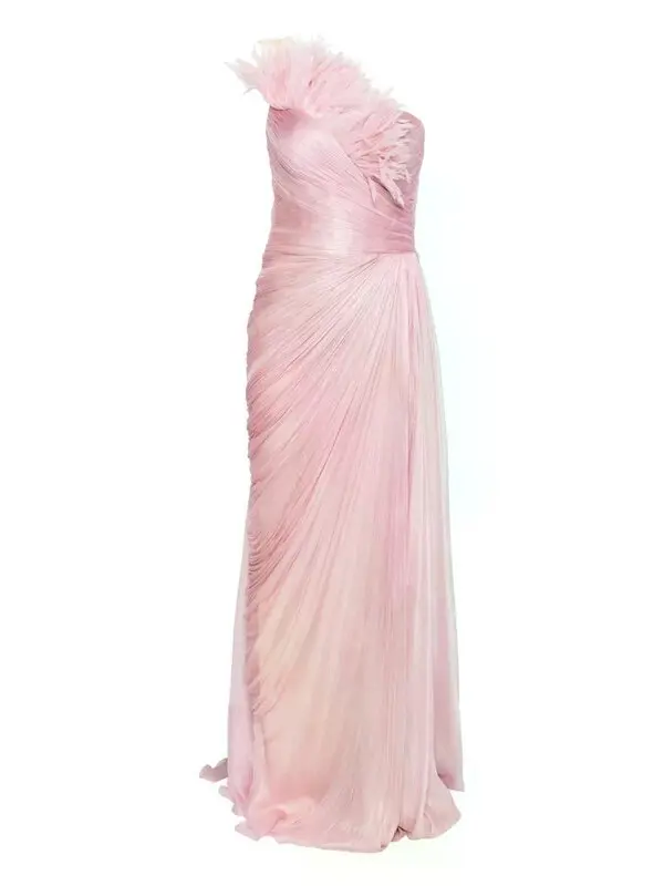 IRIS SERBAN Elemiah Feather-trim Gown