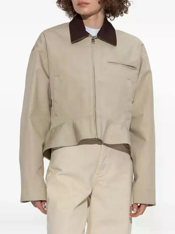 JW Anderson Cropped Zip-front Jacket - Neutrals