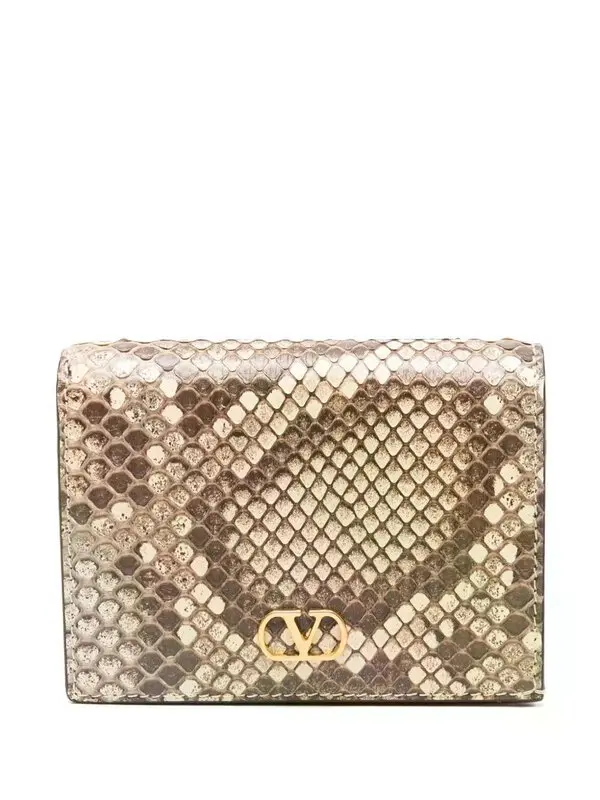 Valentino Garavani Snakeskin-effect Wallet - Neutrals