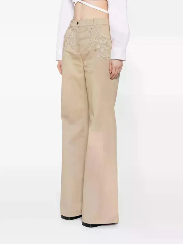 Elie Saab Embroidered Gabardine Pants