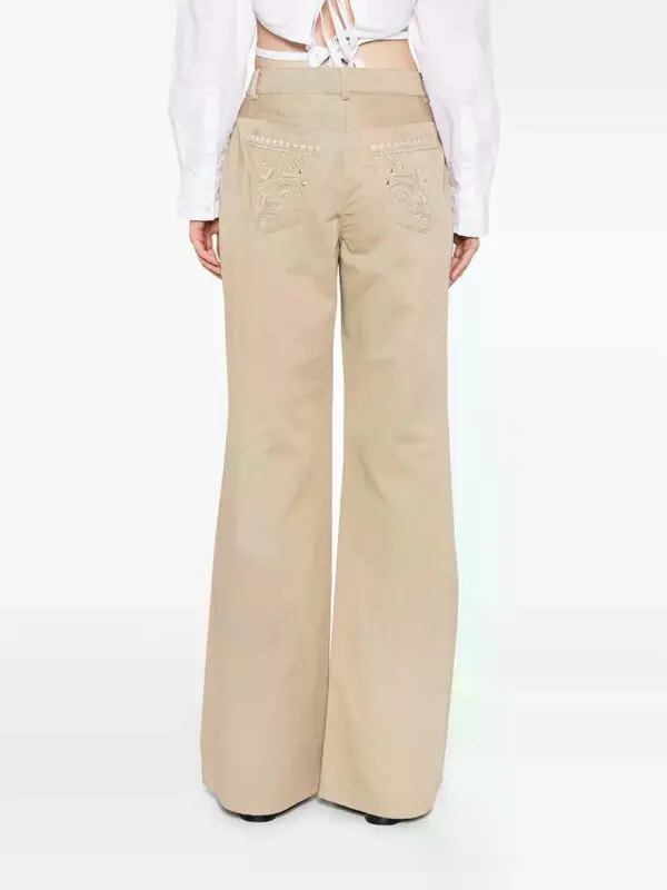 Elie Saab Embroidered Gabardine Pants
