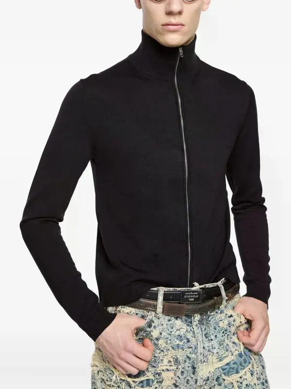 Acne Studios High-neck Zip-up Cardigan - Black