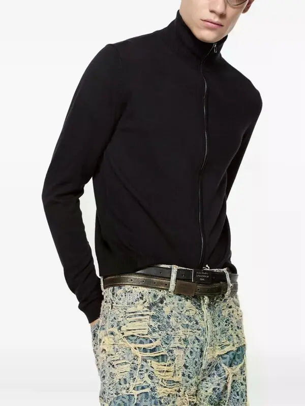 Acne Studios High-neck Zip-up Cardigan - Black