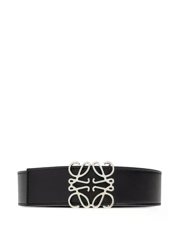 Loewe Anagram Buckle Leather Belt - Black