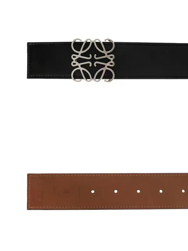 Loewe Anagram Buckle Leather Belt - Black