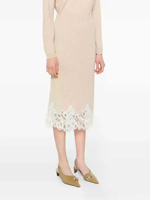 Fabiana Filippi Pencil Skirt With Lace Trim
